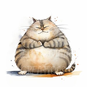 Funny Chubby Cat Clipart Bundle | 12 High Quality 300DPI Images ...
