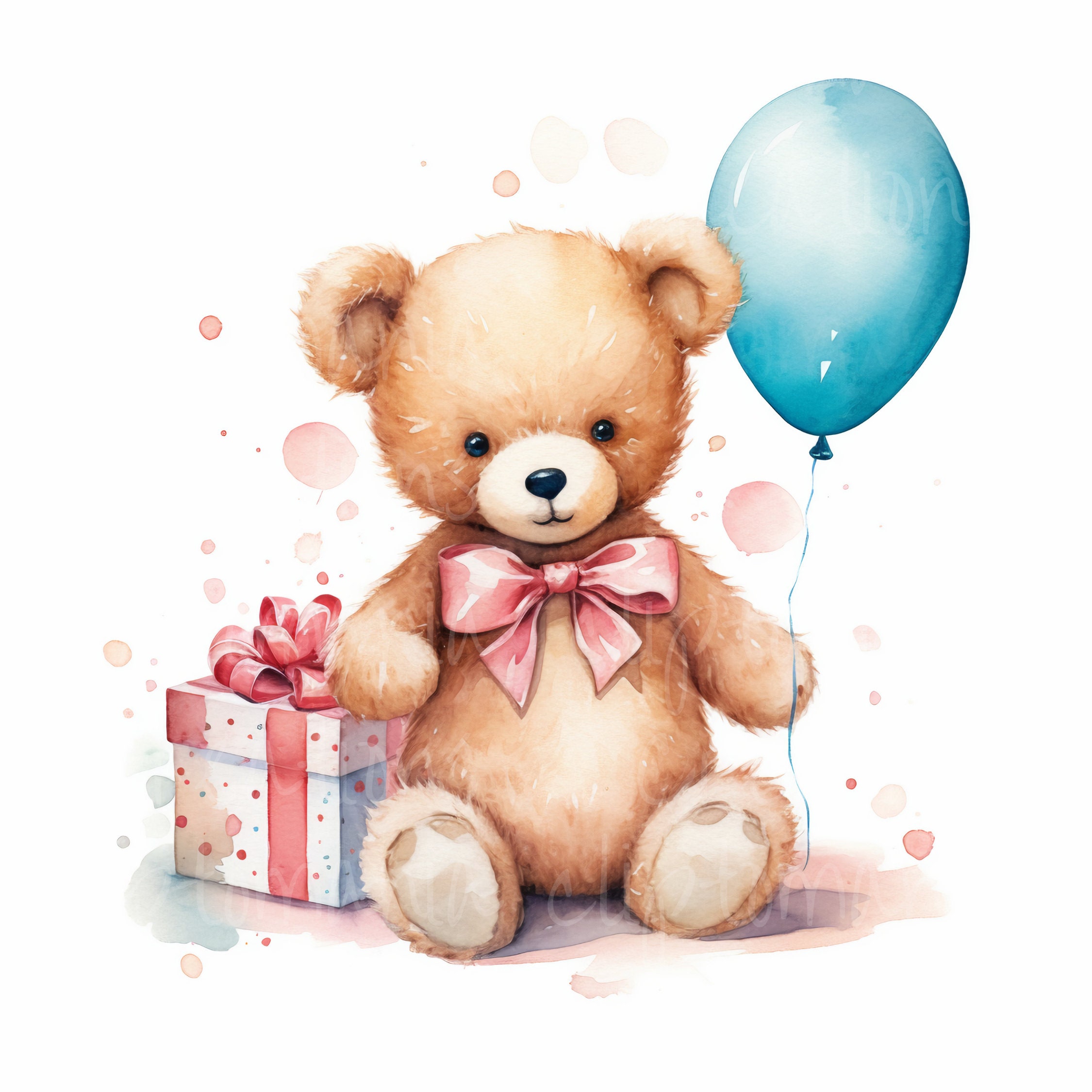 Teddy Bear Birthday Clipart Bundle 12 High Quality - Etsy