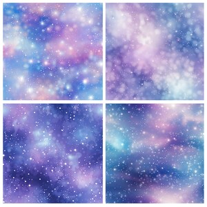 Purple and Blue Aurora Sky Digital Paper Pack | High Quality 300 DPI ...