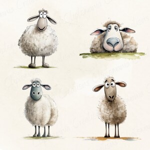Funny Sheep 12 PNG Clipart Bundle, Junk Journal, Funny Farm Animal ...