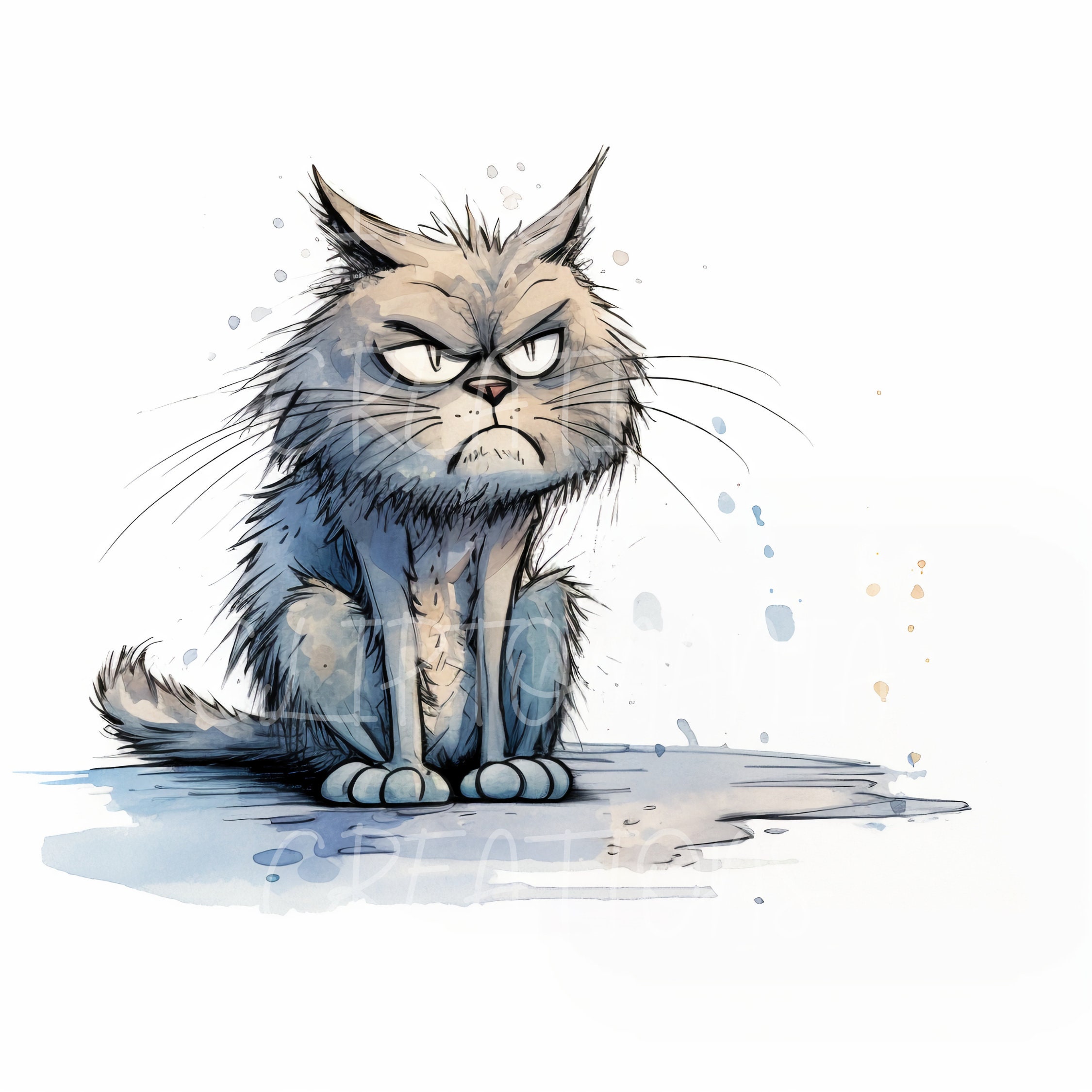 Funny Grumpy Cat Clipart Bundle 12 High Quality 300DPI Images ...