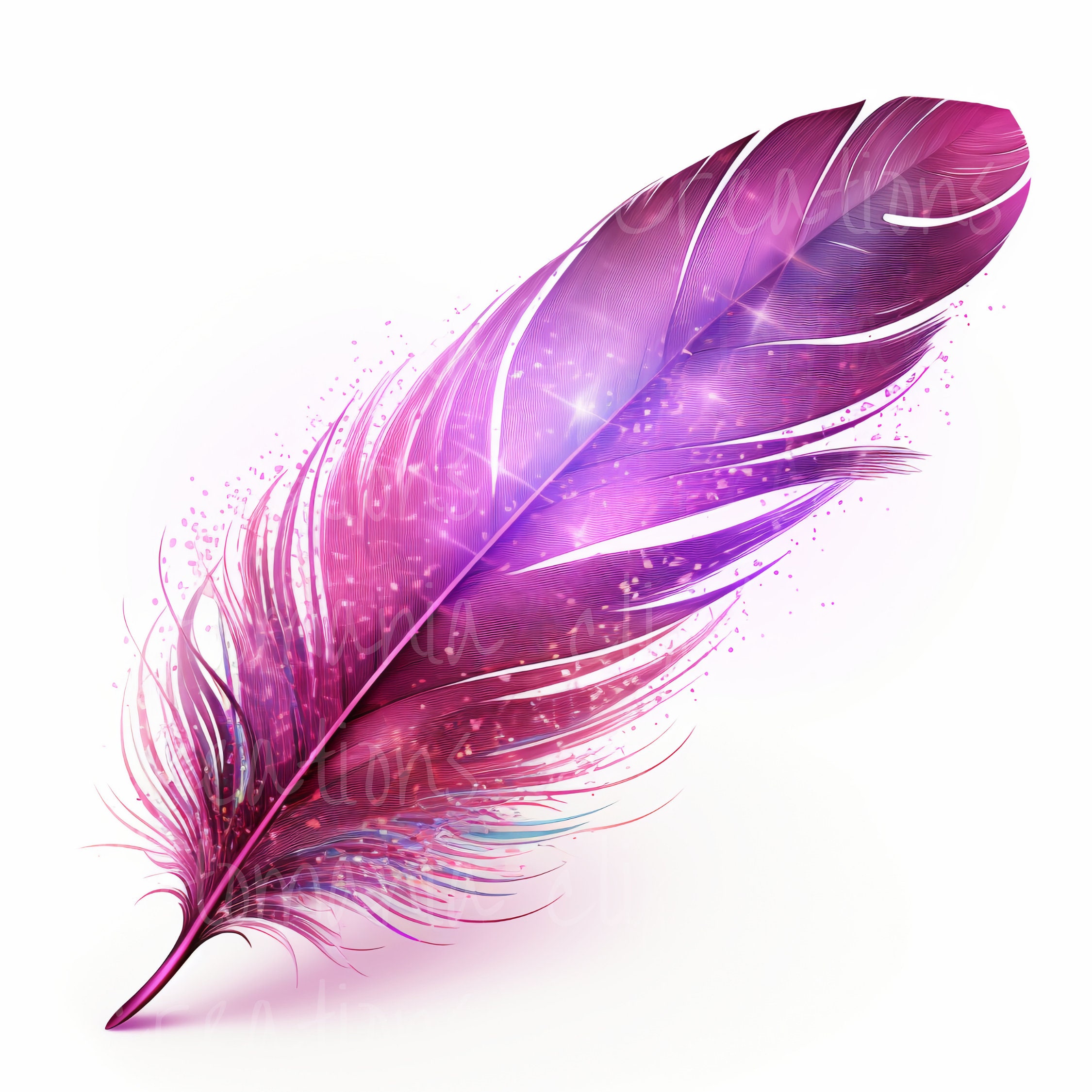 Glitter Feather Clipart Blue Purple & Pink Feathers 12 - Etsy