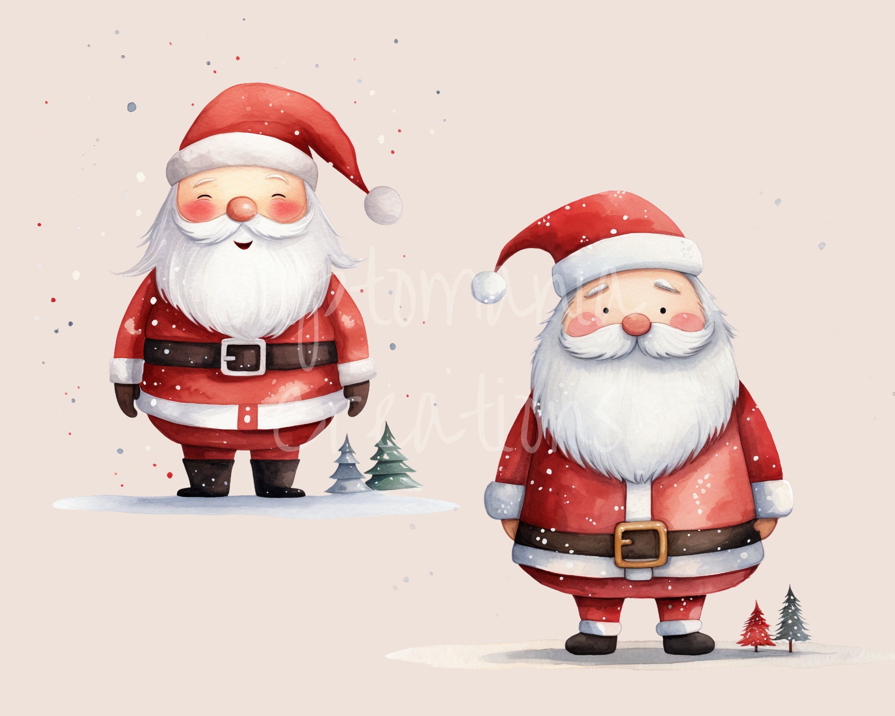 Scandi Santa Claus PNG Clipart Bundle | Festive Holiday Graphics - Etsy