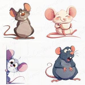 Cute and Funny Cartoon Rodent Clipart Bundle 17 JPEG Images ...