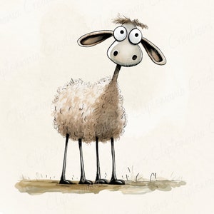 Funny Sheep 12 PNG Clipart Bundle, Junk Journal, Funny Farm Animal ...