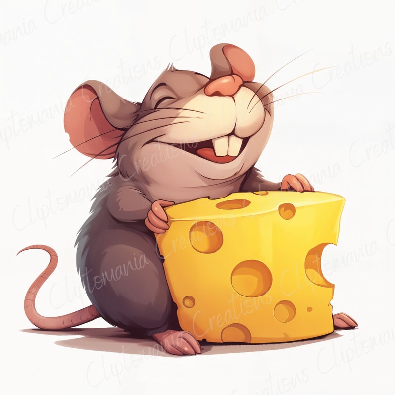 Cute and Funny Cartoon Rodent Clipart Bundle 17 JPEG Images ...