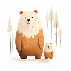 Cute Fathers Day Bear Hugs Clipart Bundle 12 JPEG Files, White ...