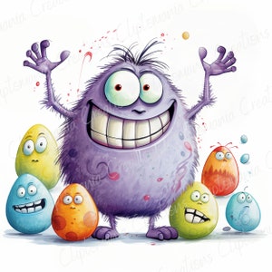 Cute and Funny Easter Monster Clipart Bundle 12 High Quality JPEG ...