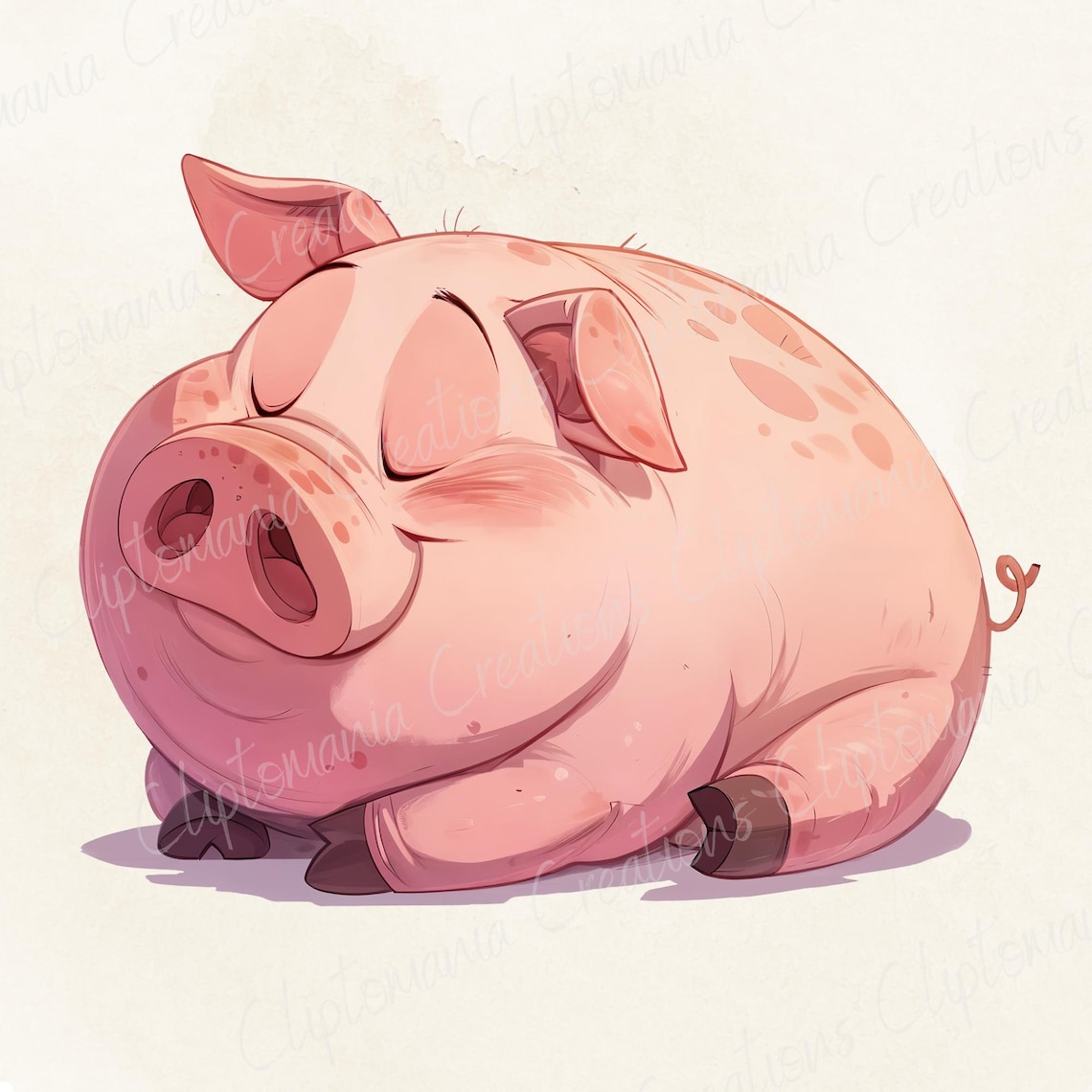 Cute and Funny Pig PNG Clipart Bundle, Commercial Use, Quirky Pig ...