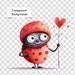 Cute Love Bug PNG Clipart Bundle | Transparent Backgrounds | Commercial ...