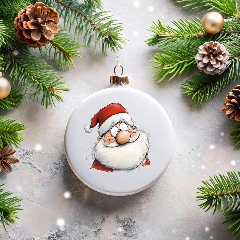 Funny Santa Claus Clipart Bundle, Funny Santa Face PNG, Quirky Santa ...