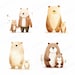 Cute Fathers Day Bear Hugs Clipart Bundle 12 JPEG Files, White ...