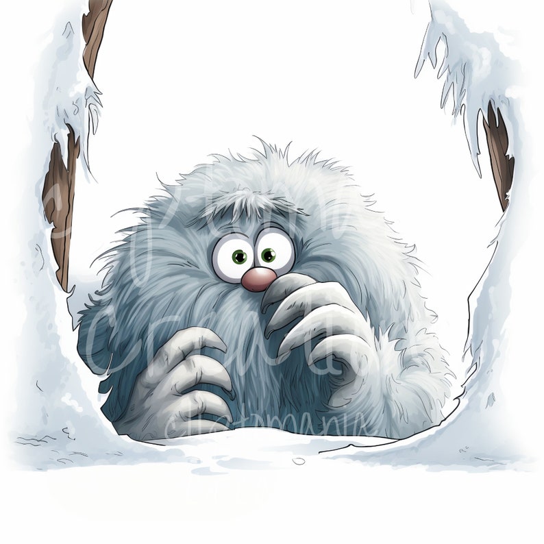 Funny & Expressive Abominable Snowman Clipart Bundle | 11 High Quality ...