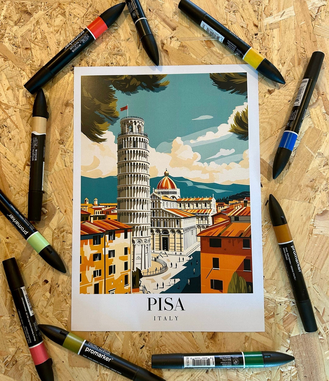 Pisa Travel Art - Italy - Leaning Tower of Pisa - Wall Art - Print ...