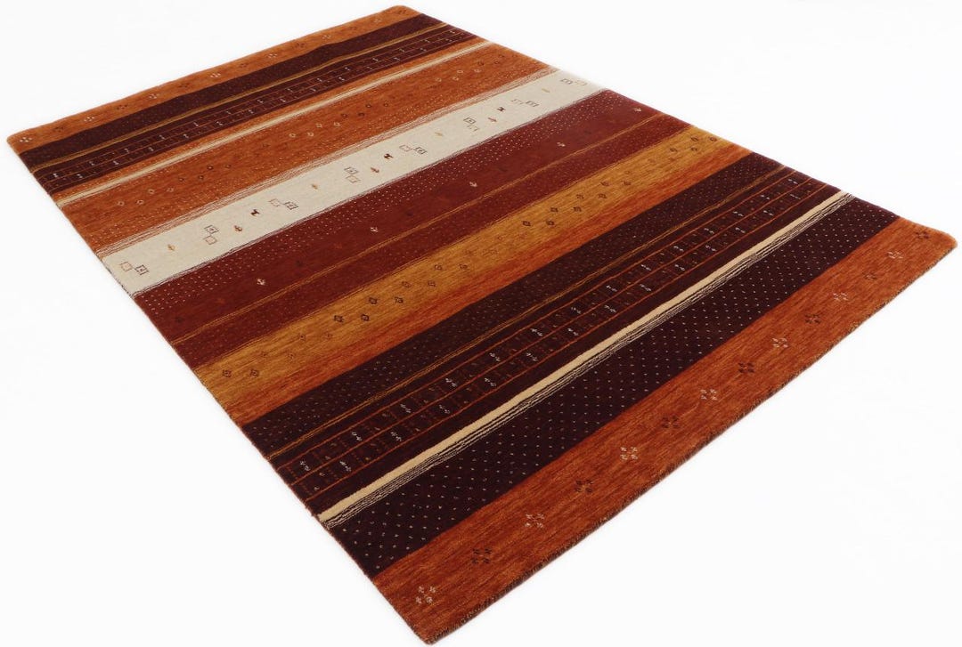 Modern Handloom Gabba Rug ! Dark Orange ! 100% Woolen Handmade Rug ...