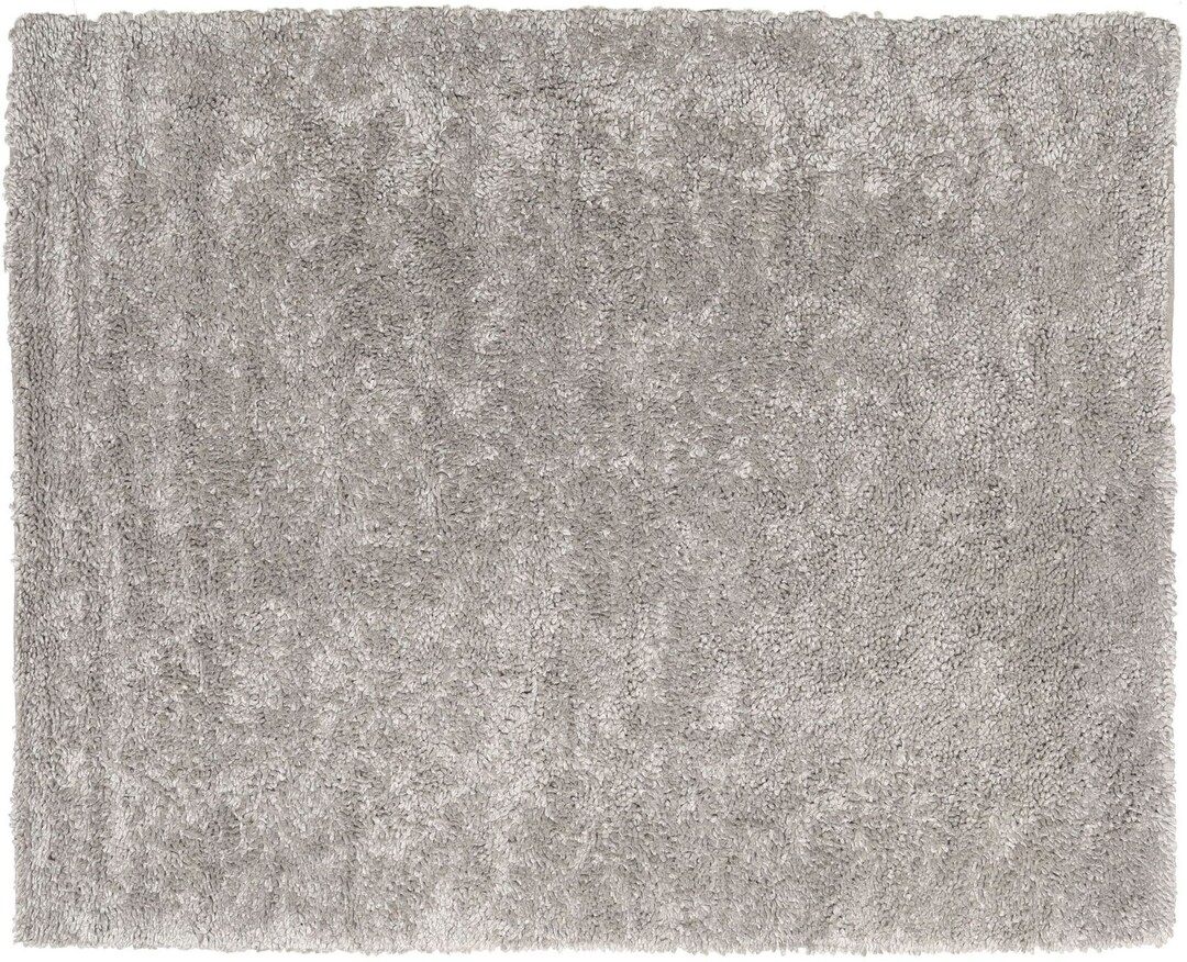 Stick Shaggy Greige Wool Rectangle Shape Country Oriental Wool Rug Hand ...