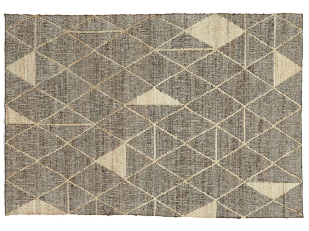 Berber Jute Grey Beige Handwoven Jute Area Rug Rustic Braided ...