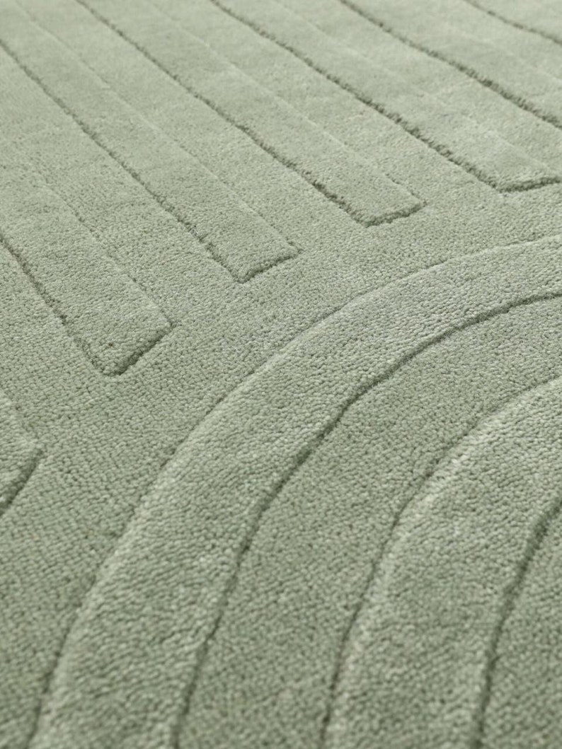 Eve-embossed Modern Handloom Dark Teal Wool Rug Carpet 100% Woolen Rug ...