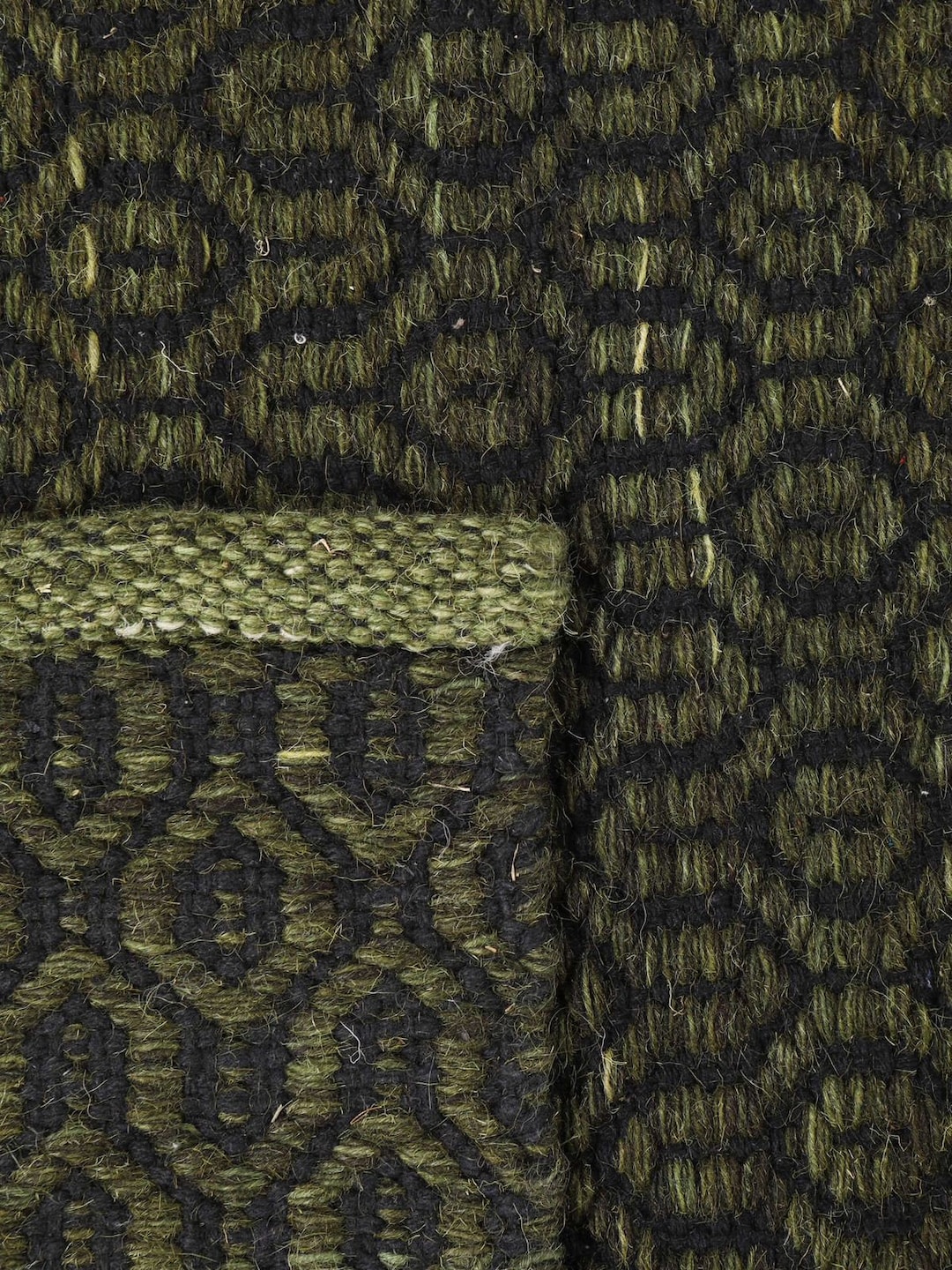 Kilim Alva Green Balck Color Wool Kilim Rug Handwoven, Kilim Jute Rug ...