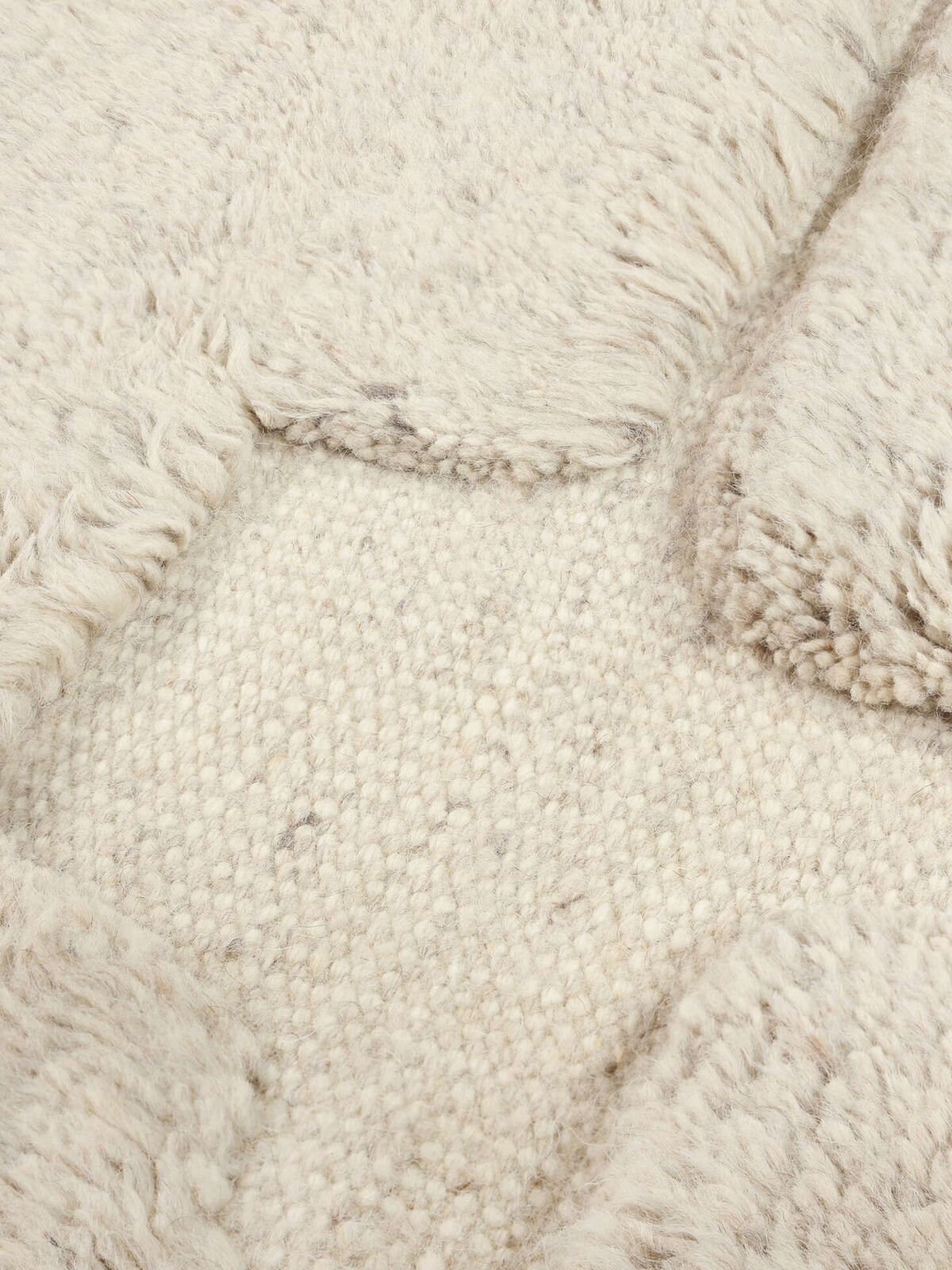 Shaggy Wool Greyish Fringes Hand Tufted Country Oriental Wool Rug Hand ...