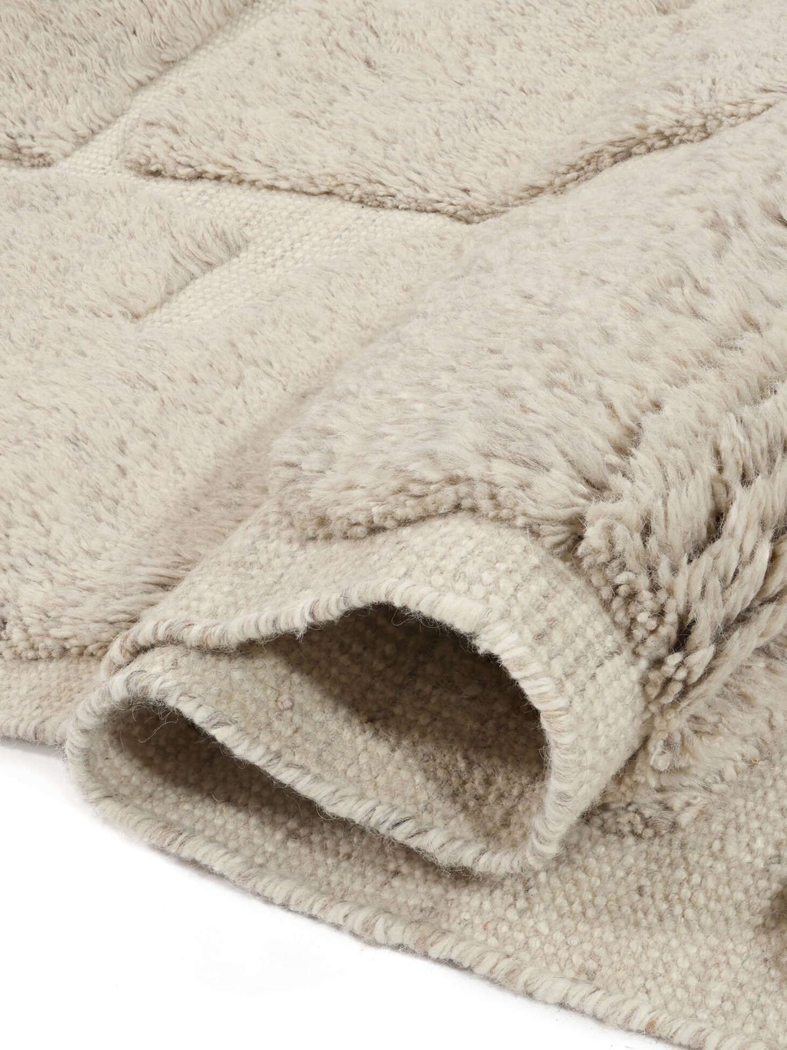 Shaggy Wool Greyish Fringes Hand Tufted Country Oriental Wool Rug Hand ...