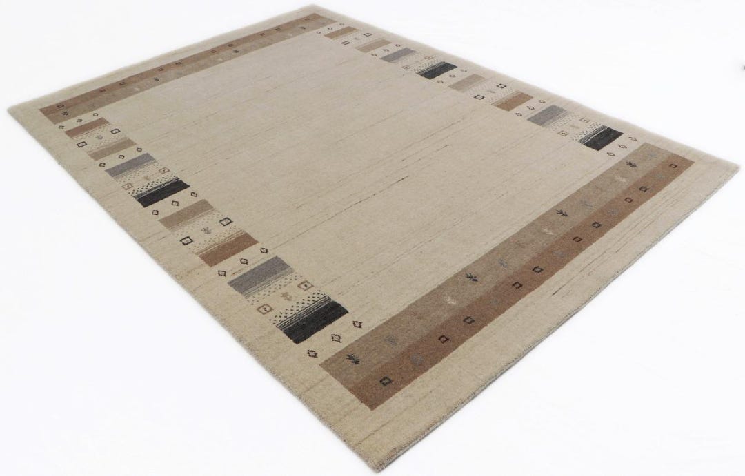 Modern Handloom Gabba Rug ! Beige ! 100% Woolen Handmade Rug Designer ...