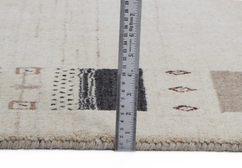 Modern Handloom Gabba Rug ! Beige ! 100% Woolen Handmade Rug Designer ...