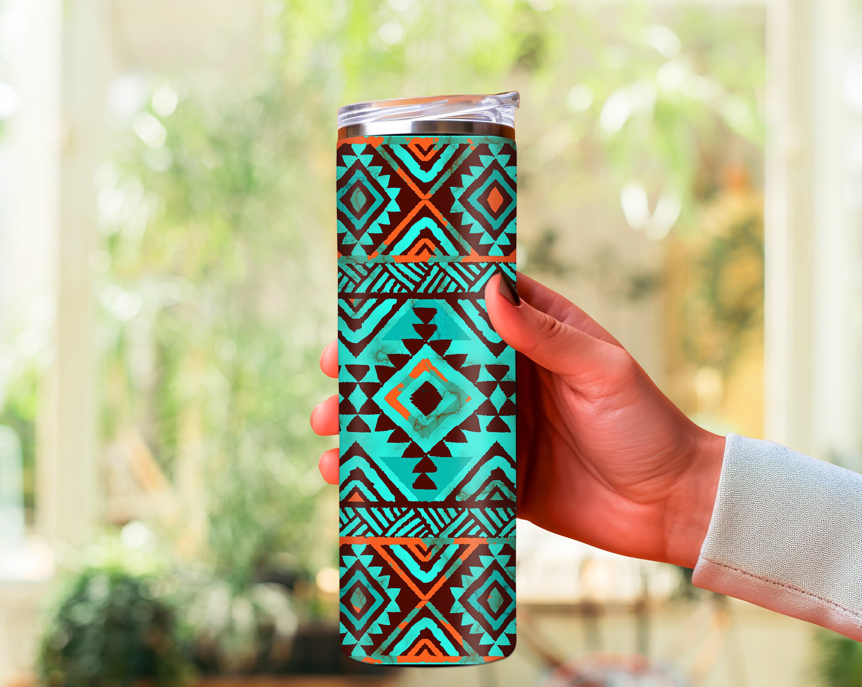Aztec 20 Oz Skinny Tumbler Sublimation Design, Western Aztec Tumbler ...
