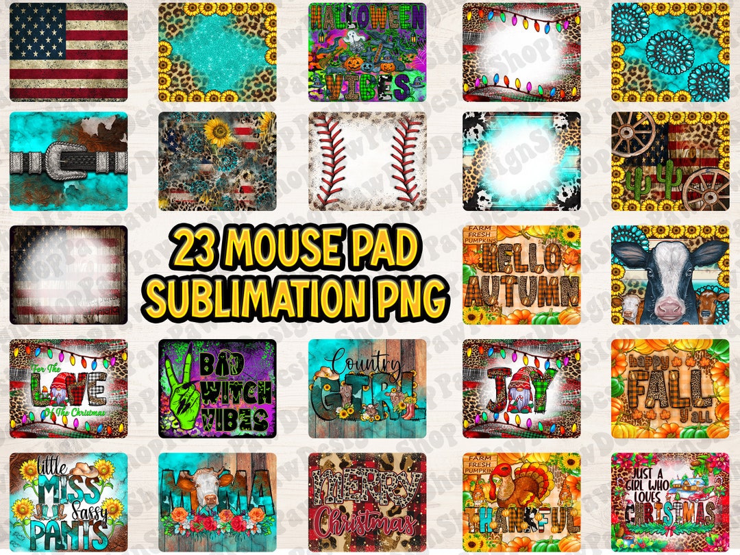 Mouse Pad Png Bundle, Mouse Pad Sublimation Bundle, Western Mouse Pad ...