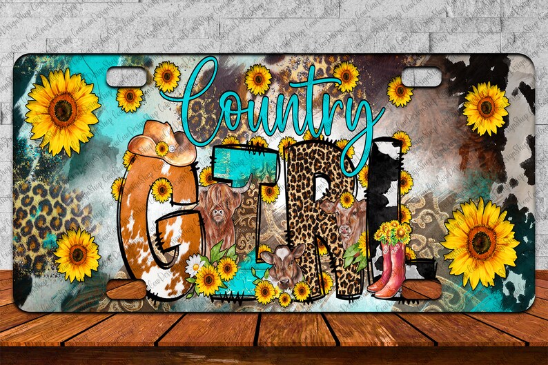 Country Girl License Plate Png, Country Girl Png, Western License Plate ...