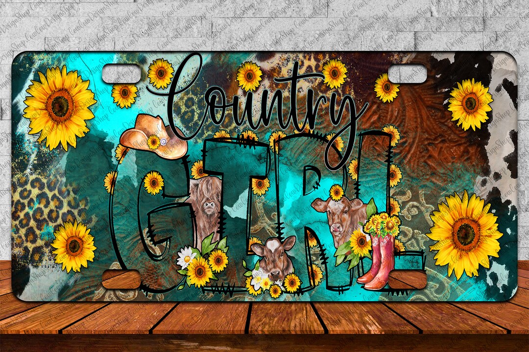 Country Girl License Plate Png, Country Girl Png, Western License Plate ...