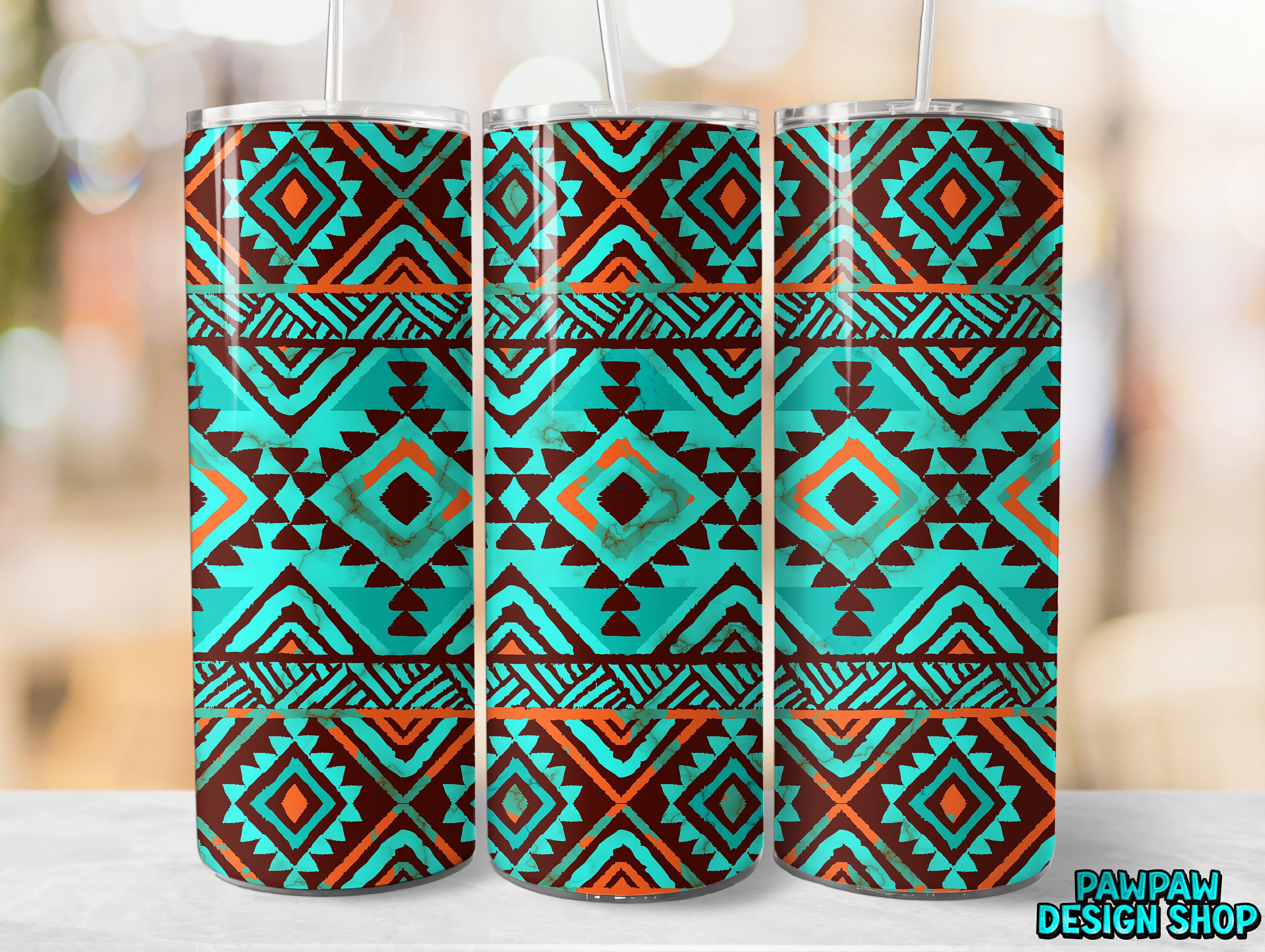 Aztec 20 Oz Skinny Tumbler Sublimation Design, Western Aztec Tumbler ...