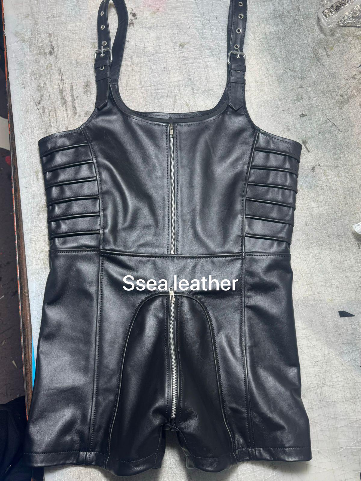 Black Leather Biker Chaps With Red Stripes: Genuine Cow Leather, LGBT ...