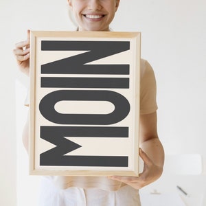 Moin Poster Minimalistic Minimal Entryway Decor Typography Print Hello ...