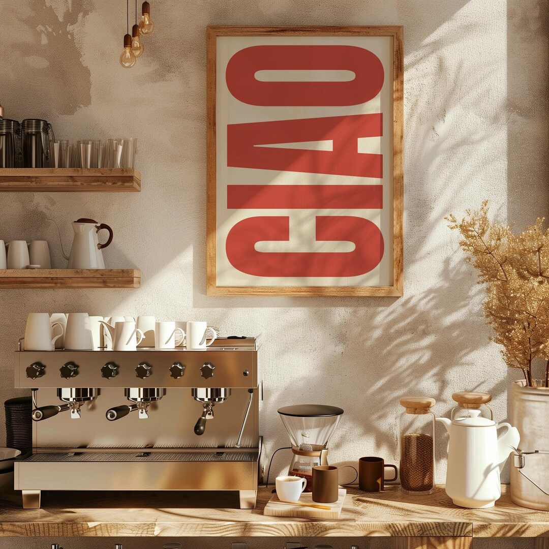 Ciao Poster Red Wall Art Ciao Print Typography Art Italian Italy Gift ...