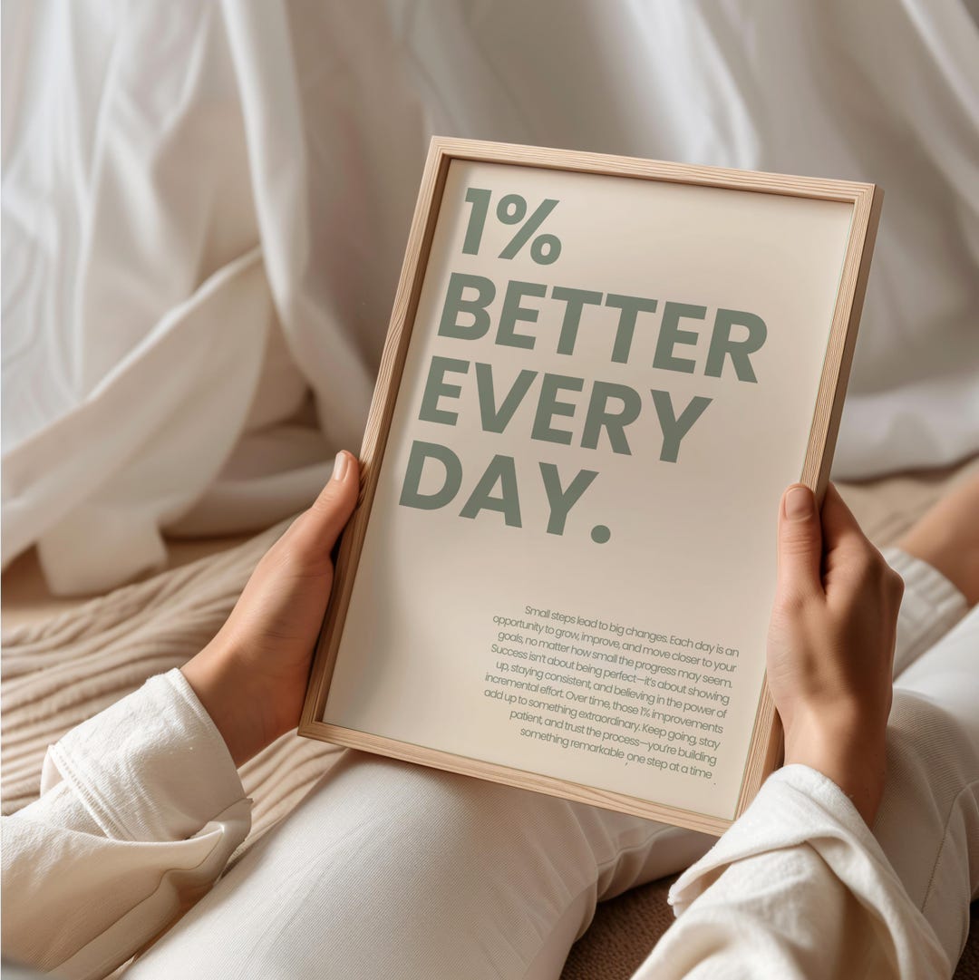 DIGITAL DOWNLOAD Motivational Poster 1% Better Every Day Print ...