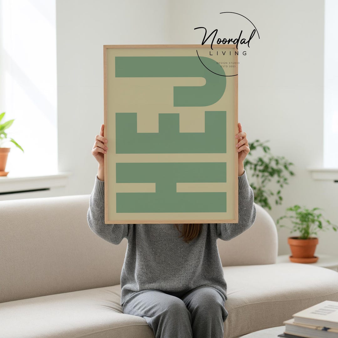 DIGITAL DOWNLOAD Hej Poster Sage Green Wall Art Typography Art ...