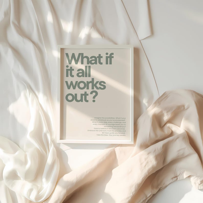 DIGITAL DOWNLOAD What If It All Works Out Print Sage Green Beige ...