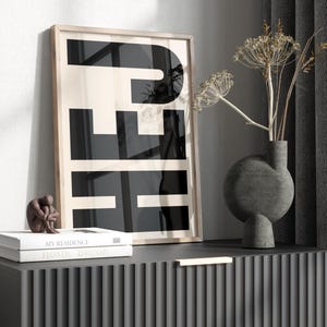 Hej Poster Black Beige Wall Art Typography Scandinavian Print Sweden - Etsy