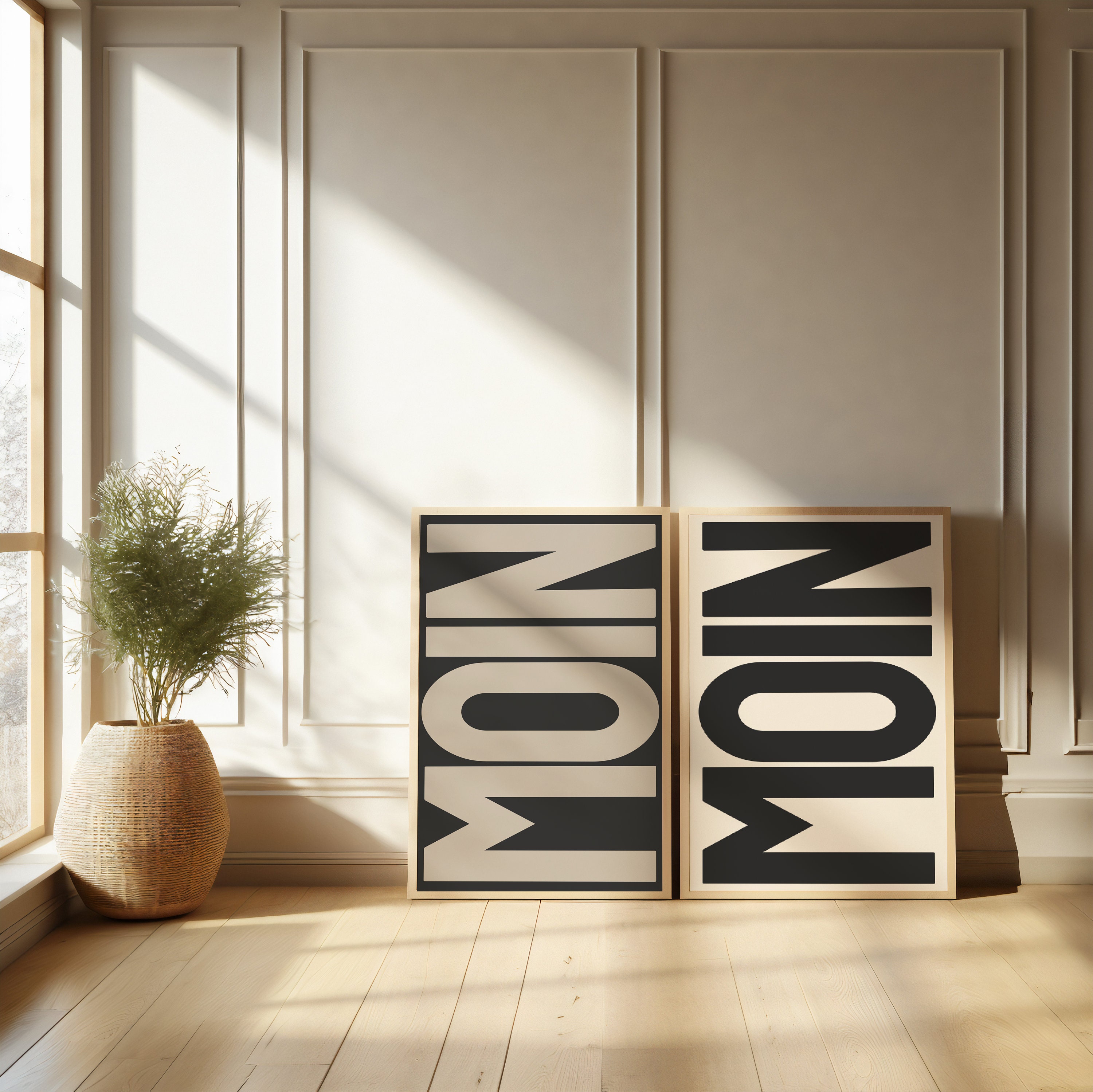 Moin Poster Minimalistic Minimal Entryway Decor Typography Print Hello ...