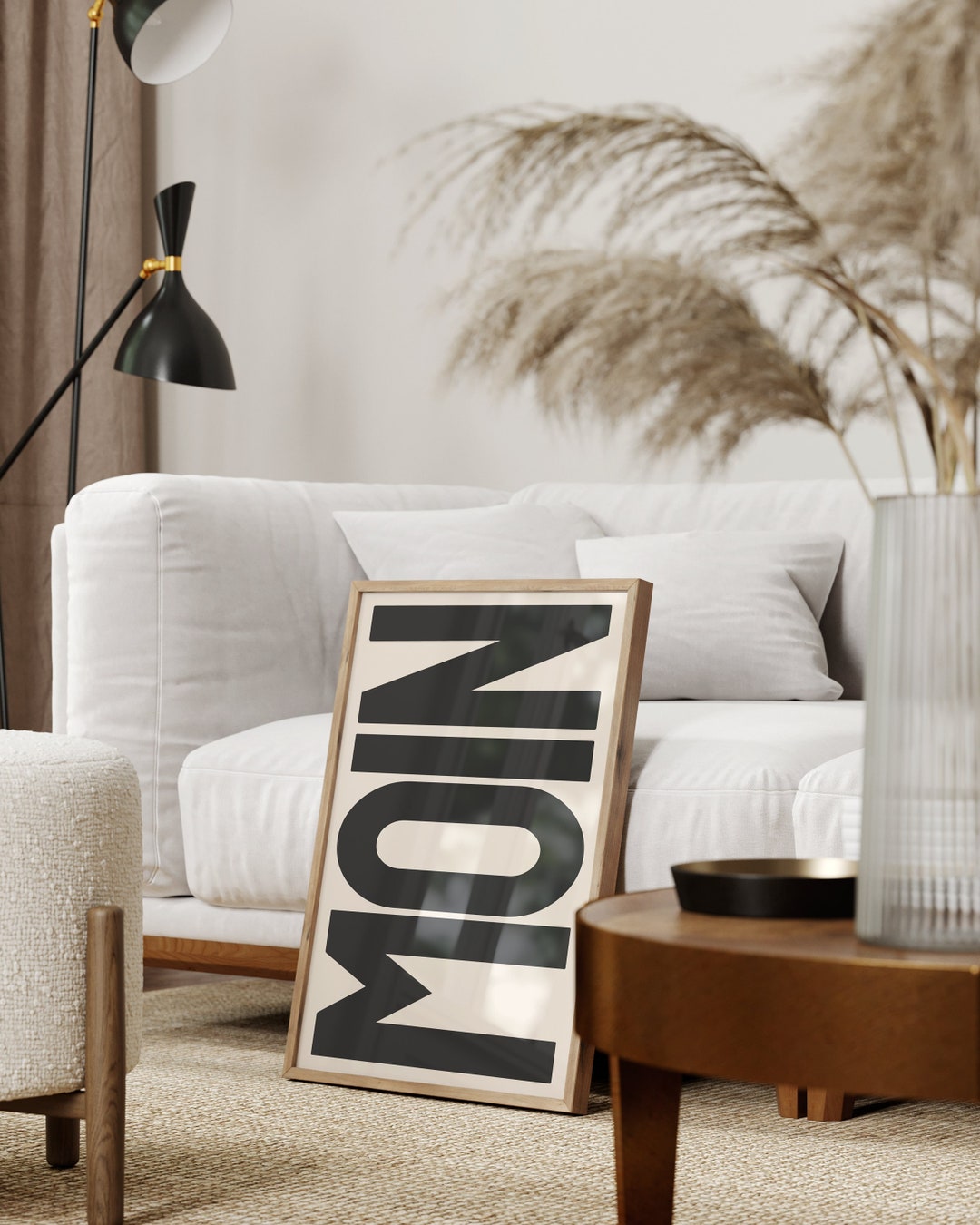 Moin Poster Minimalistic Minimal Entryway Decor Typography Print Hello ...