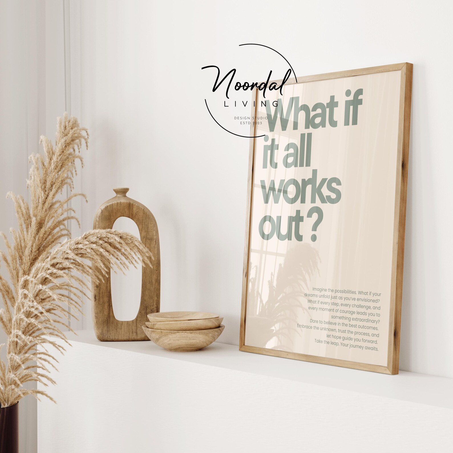 DIGITAL DOWNLOAD What If It All Works Out Print Sage Green Beige ...