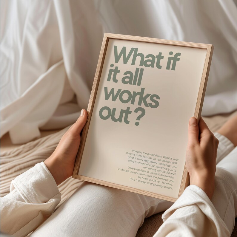 DIGITAL DOWNLOAD What If It All Works Out Print Sage Green Beige ...