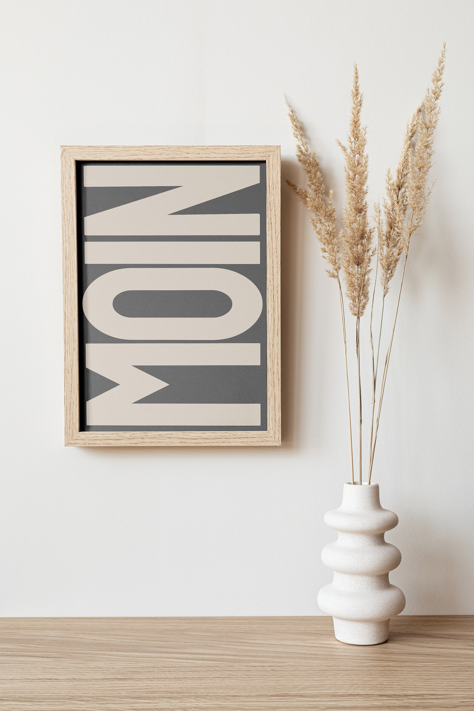 Moin Poster Minimalistic Minimal Entryway Decor Typography Print Hello ...