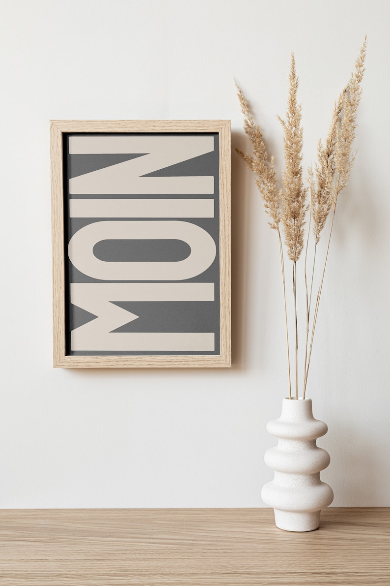 Moin Poster Minimalistic Minimal Entryway Decor Typography Print Hello ...