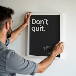Don't Quit Print Home Gym Wall Art Motivational Poster Fitness Gym Soft ...