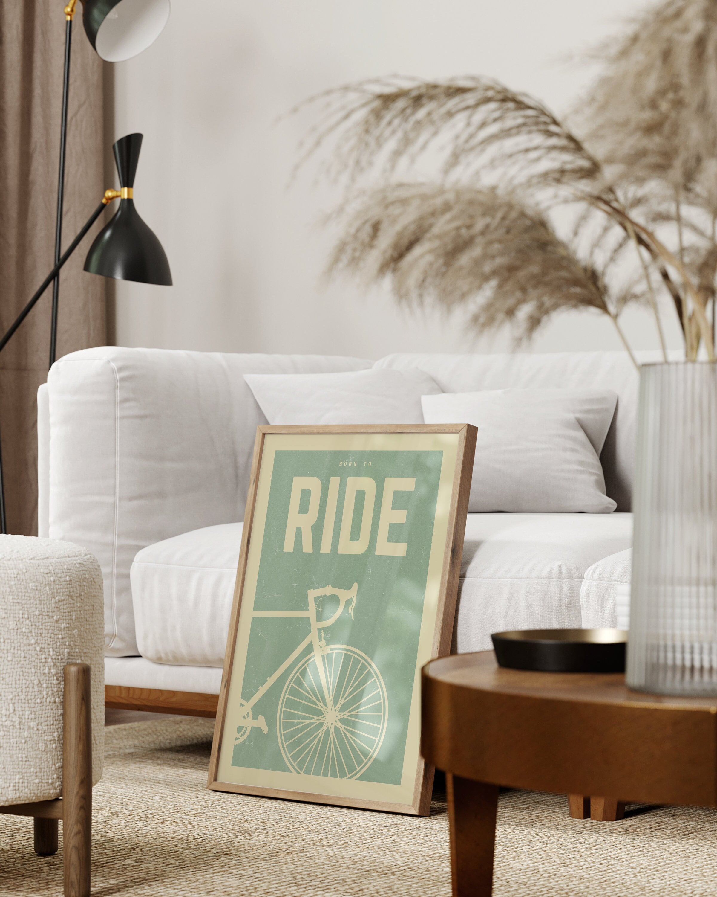 DIGITAL DOWNLOAD Poster Bike Born to Ride Cycle Sage Green Wall Art ...