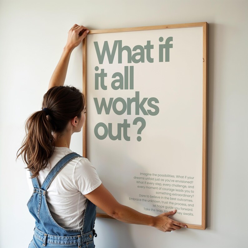 DIGITAL DOWNLOAD What If It All Works Out Print Sage Green Beige ...