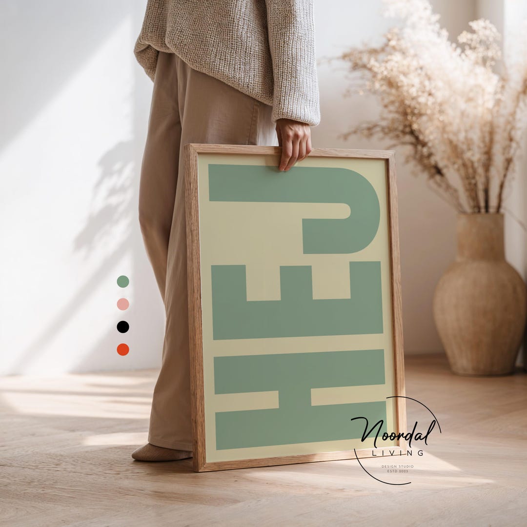 Hej Poster Scandinavian Art in Different Colors | Sweden Print Hygge - Etsy