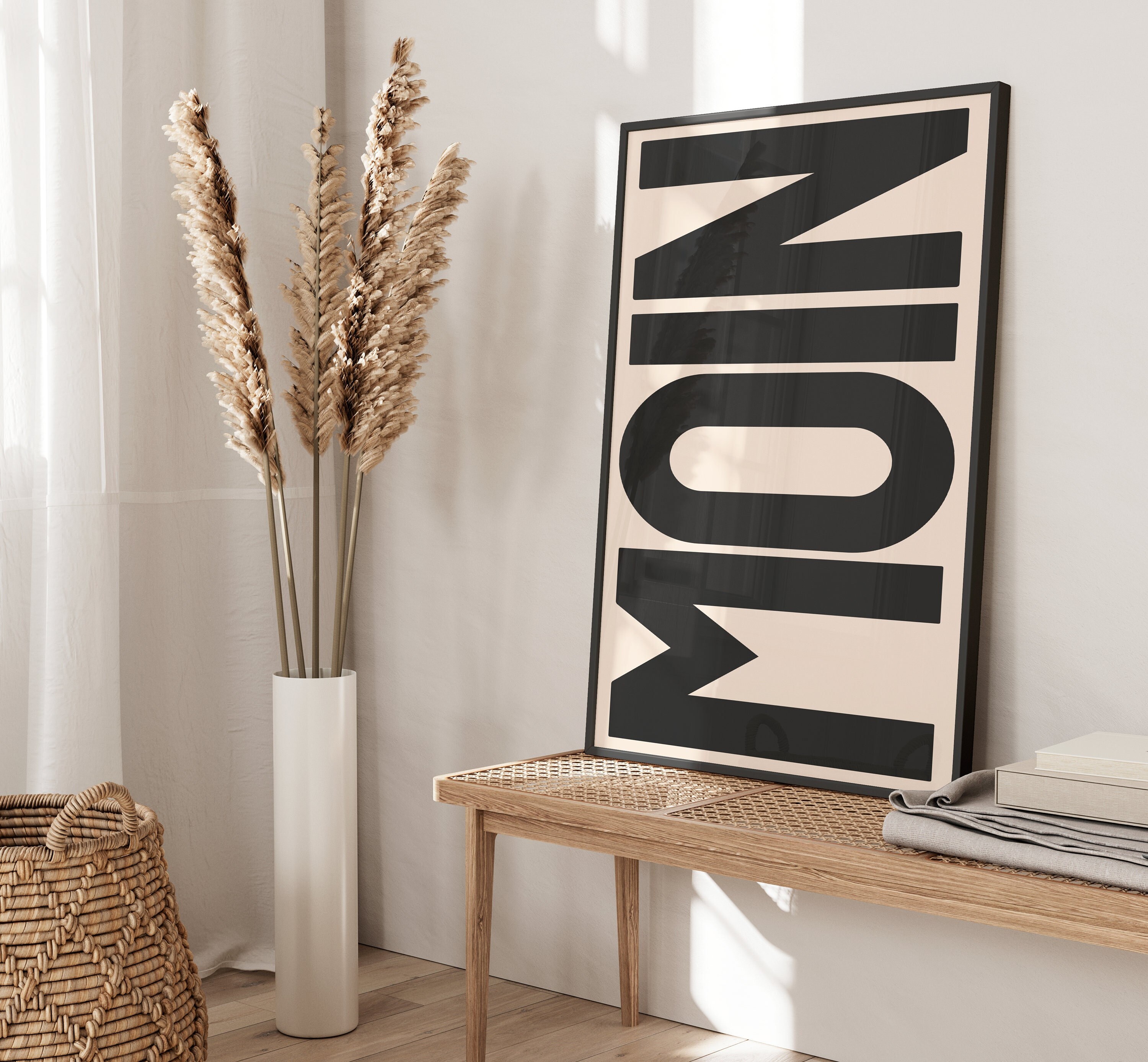 Moin Poster Minimalistic Minimal Entryway Decor Typography Print Hello ...